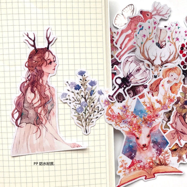 Cute Kawaii Girls Stickers Laptop Aesthetic Stickers Kids - Etsy