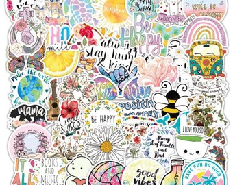 Yellow Good Vibes Vinyl Sticker Best Friend Gift Laptop - Etsy