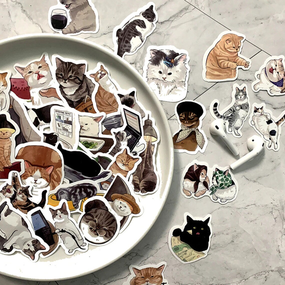 Cute Cat Stickers Kitty Animal Stickers Animal Sticker Pack - Etsy