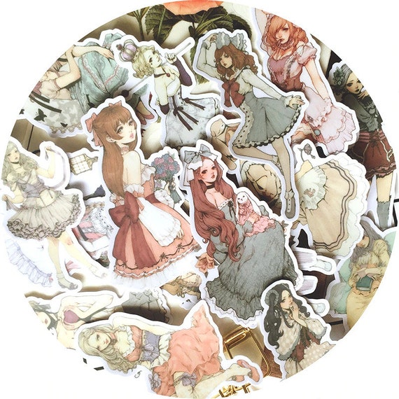 Retro Anime Girl Stickers Anime Stickers Japanese Stickers - Etsy