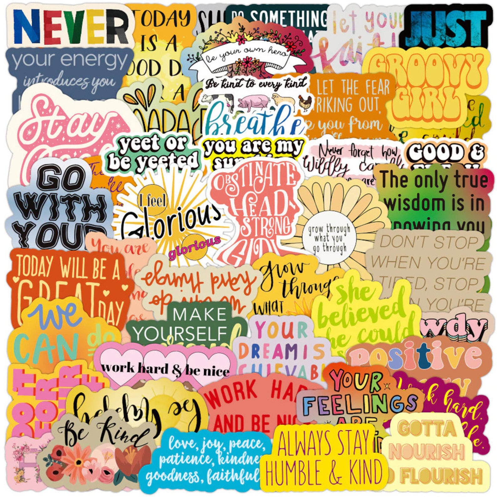 Motivational Phrases Stickers Phrases Stickers Planner | Etsy