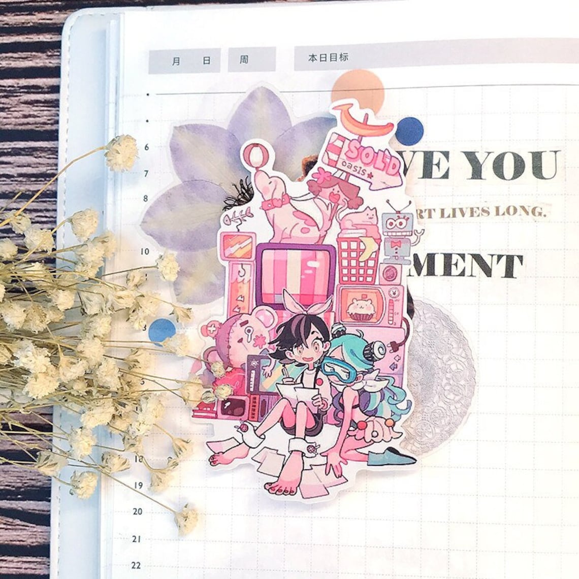 Japanese Anime Girl Stickers Anime Stickers Japanese - Etsy