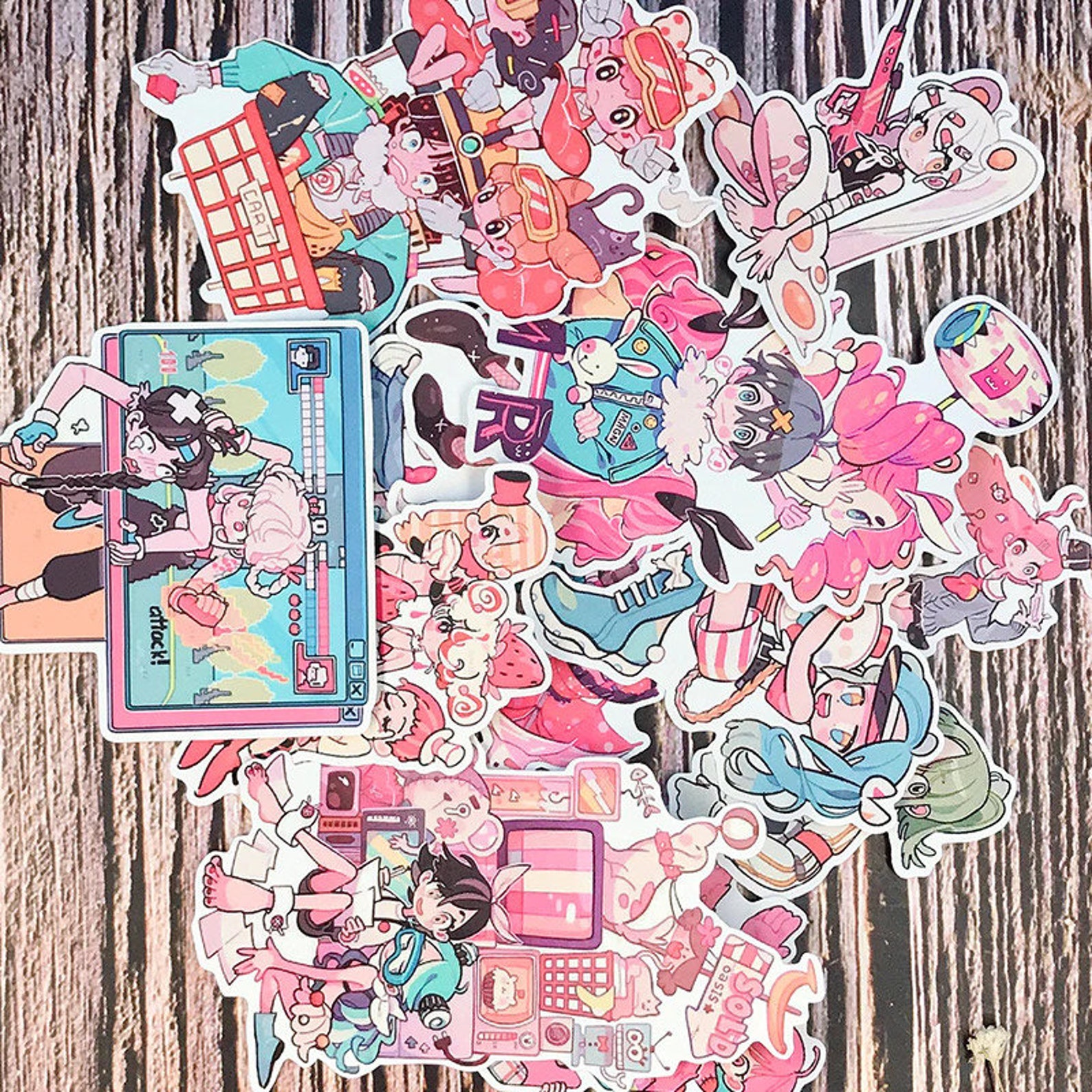 Japanese Anime Girl Stickers Anime Stickers Japanese - Etsy