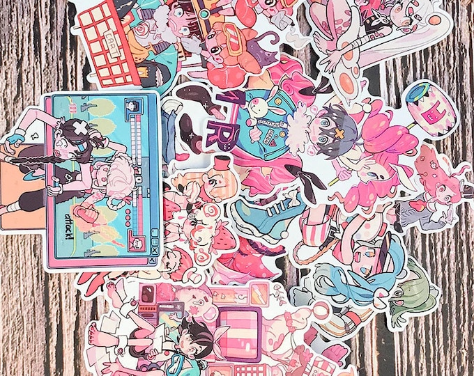 Japanese Anime Girl Stickers, Anime Stickers, Japanese Stickers, Laptop ...