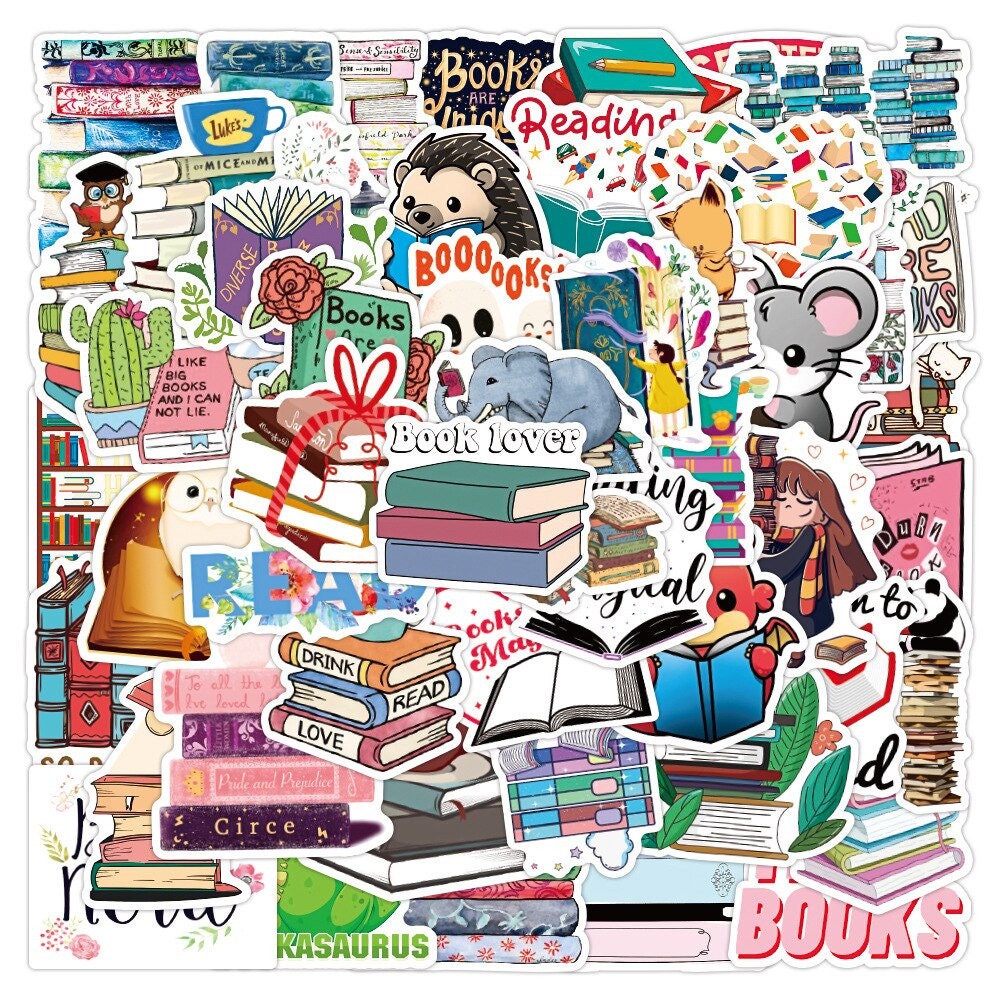 Cute Cartoon I Love Reading Stickers Books Stickers Love - Etsy UK