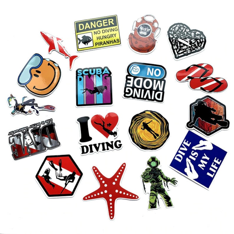 Scuba Dive Stickers Summer Stickers Planner Stickers Vinyl - Etsy