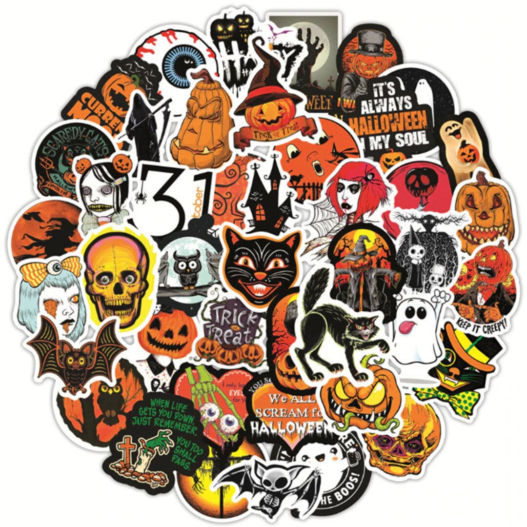 Retro Halloween Decoration Stickers Halloween Stickers - Etsy