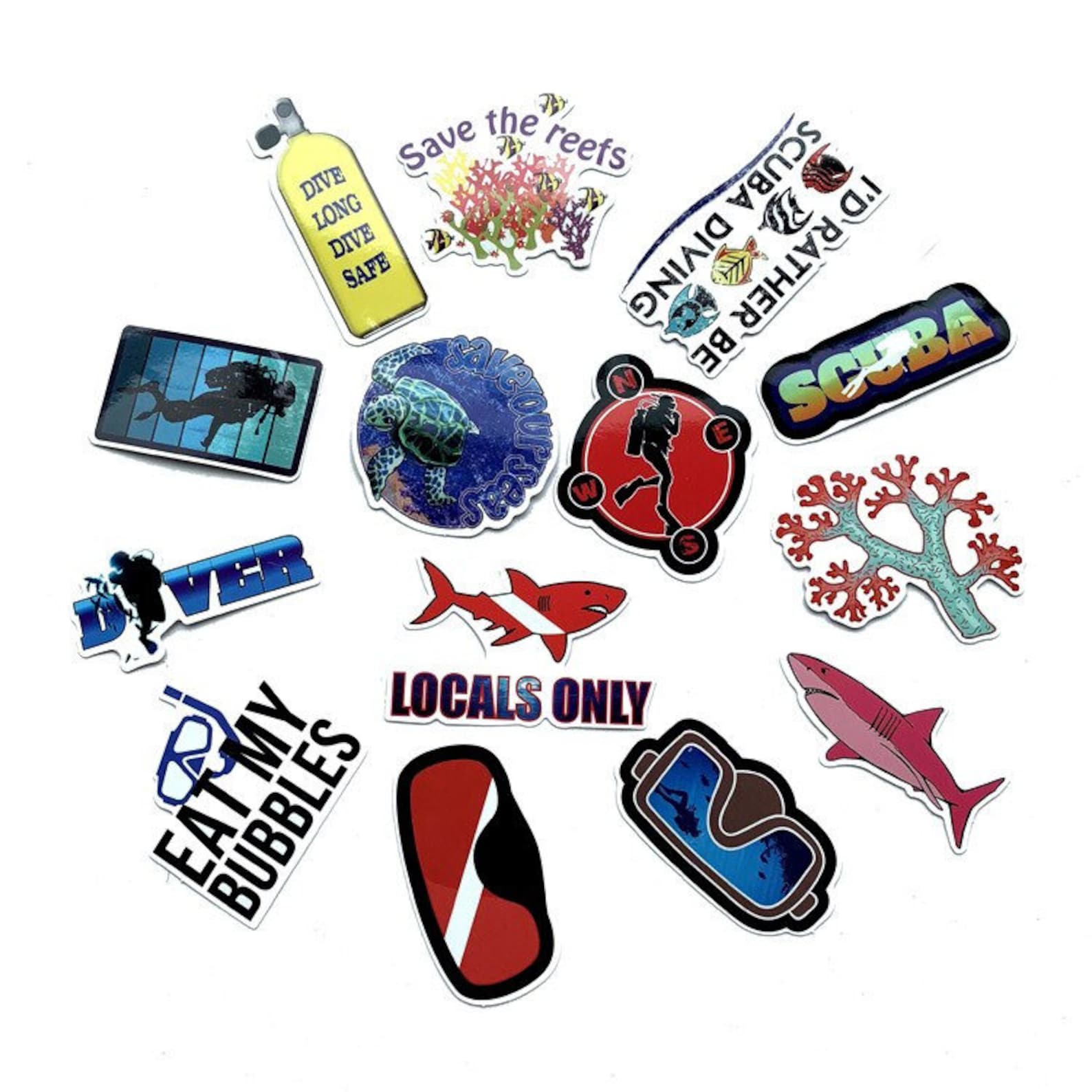Scuba Dive Stickers Summer Stickers Planner Stickers Vinyl - Etsy