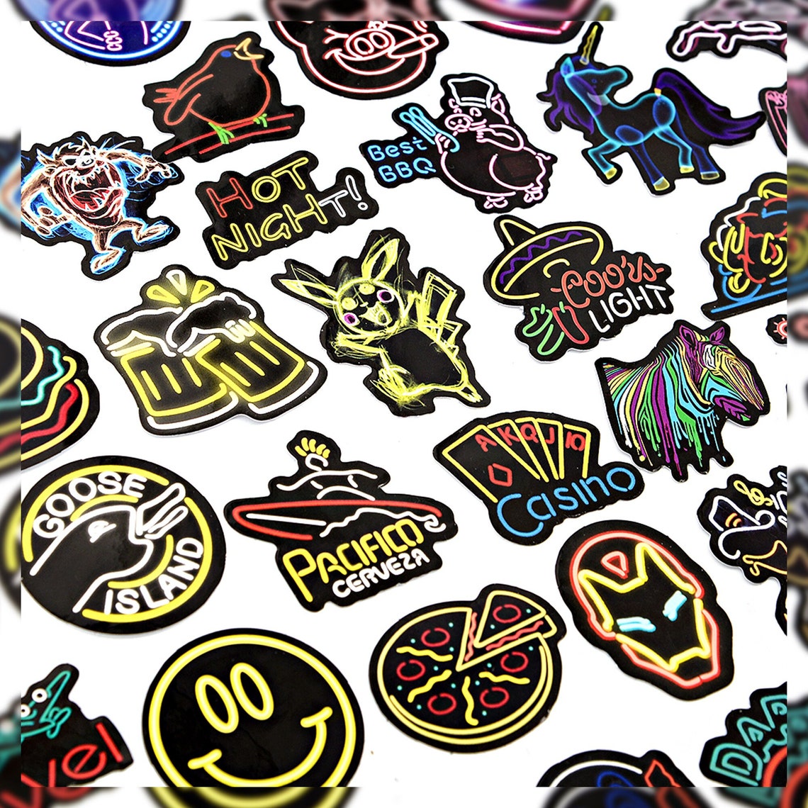 Neon Styles Stickers Planner Stickers Vinyl Stickers Laptop | Etsy