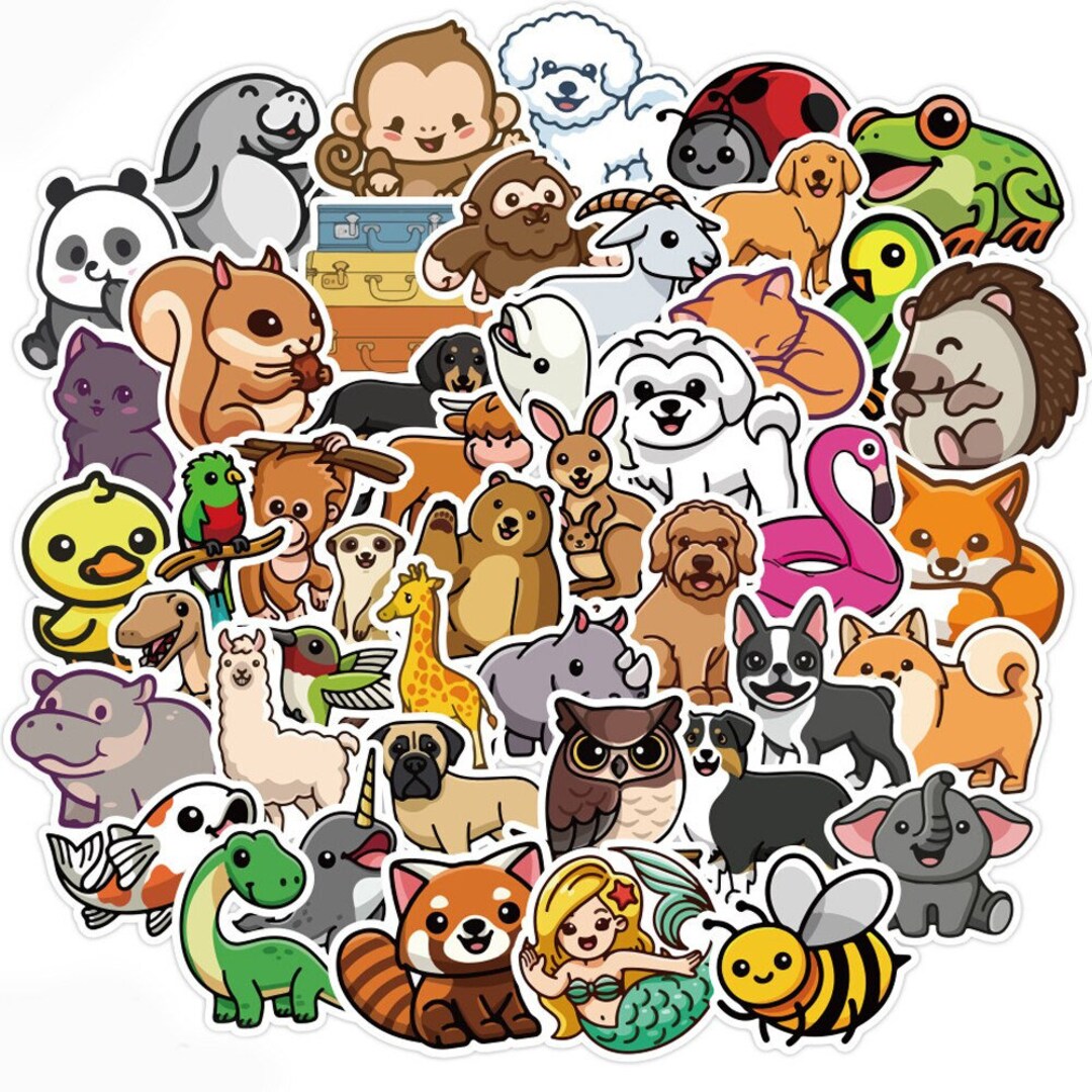 Various Cartoon Animal Stickers Laptop Stickers Vinyl - Etsy