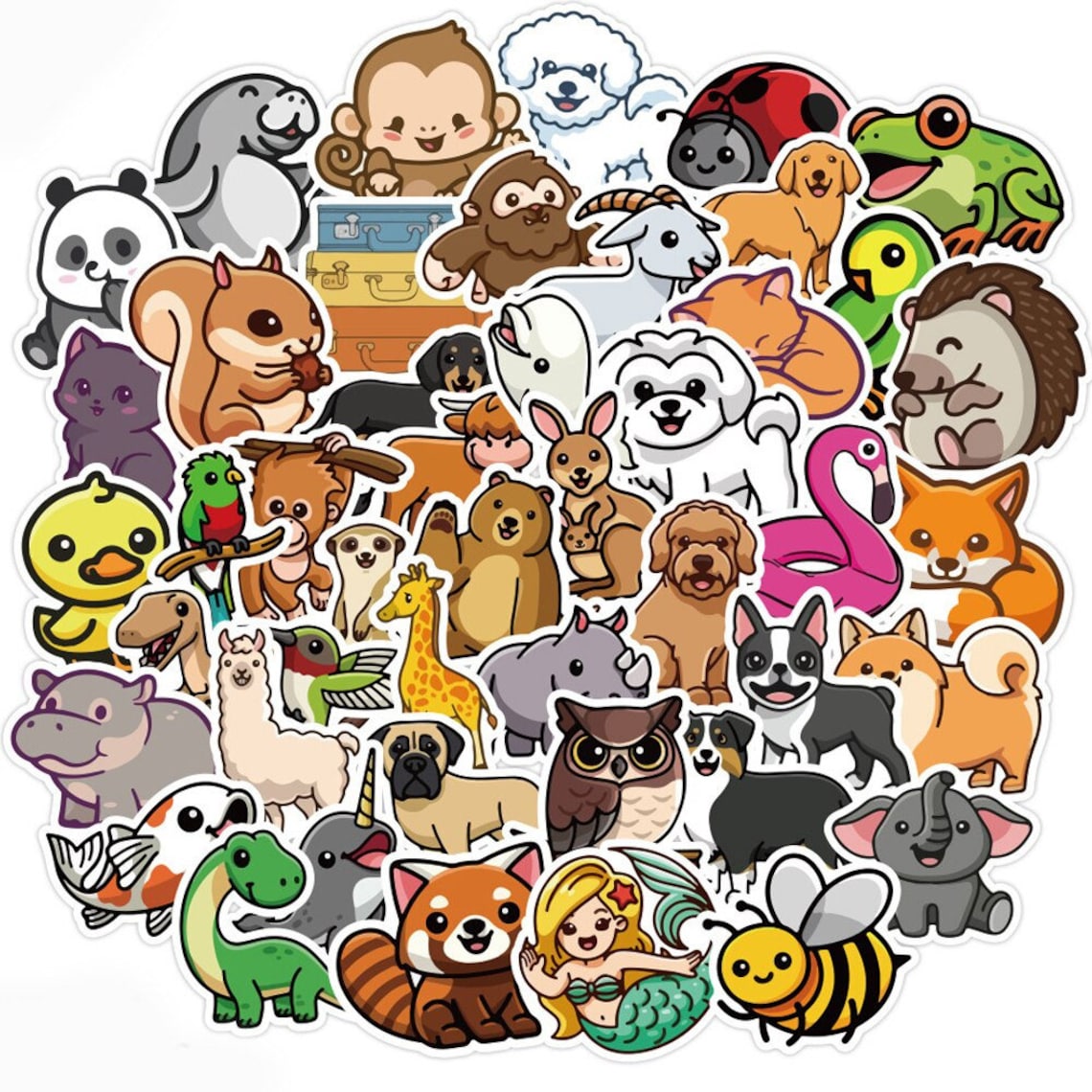 Various Cartoon Animal Stickers Laptop Stickers Vinyl | Etsy