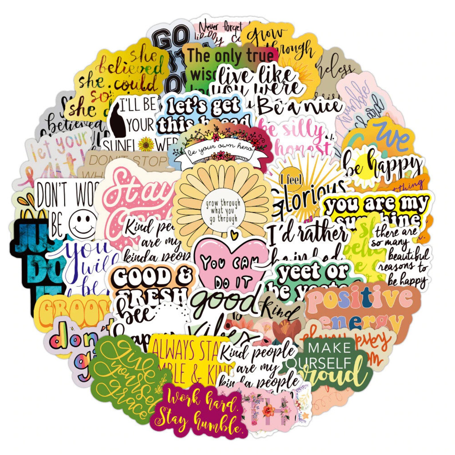 Motivational Phrases Stickers Phrases Stickers Planner | Etsy