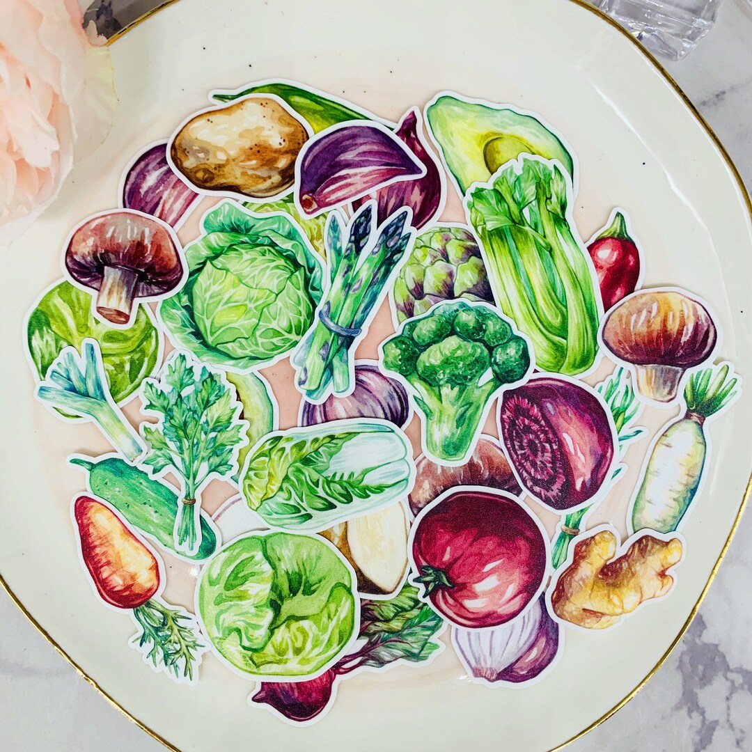Vegetable Stickers Food Stickers Carrot Stickers Avocado - Etsy
