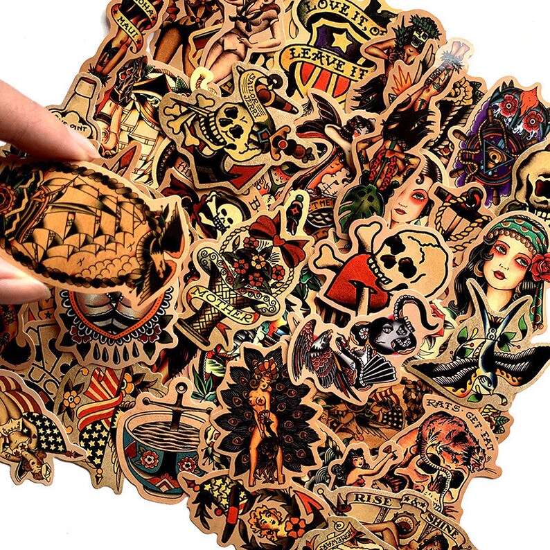 Retro Old School Tattoo Style Stickers Laptop Stickers Vinyl - Etsy