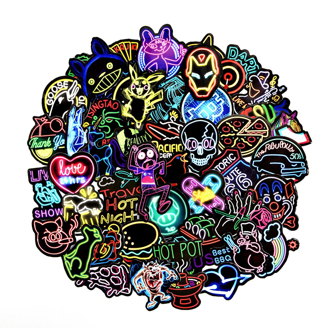 Neon Styles Stickers, Planner Stickers, Vinyl Stickers, Laptop Stickers ...