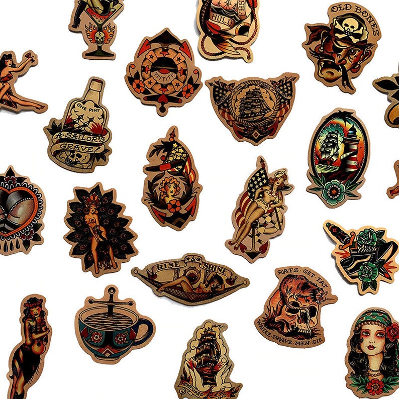 Retro Old School Tattoo Style Stickers Laptop Stickers Vinyl - Etsy