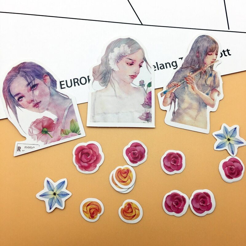 Kawaii Korean Girl Stickers Laptop Aesthetic Stickers Kids - Etsy