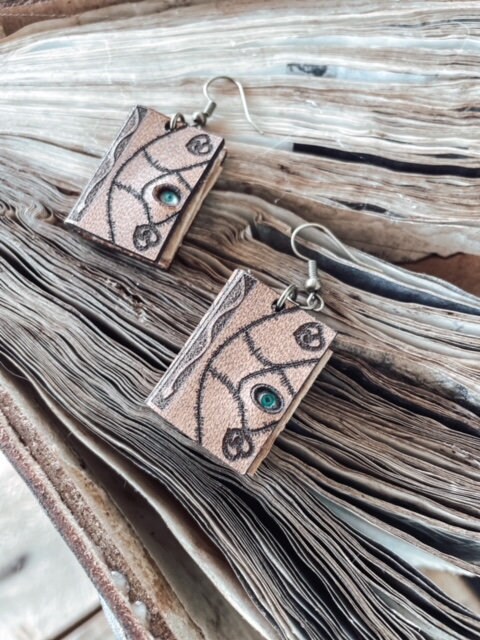 Spellbook With Leather Dangle Halloween Earrings - Etsy