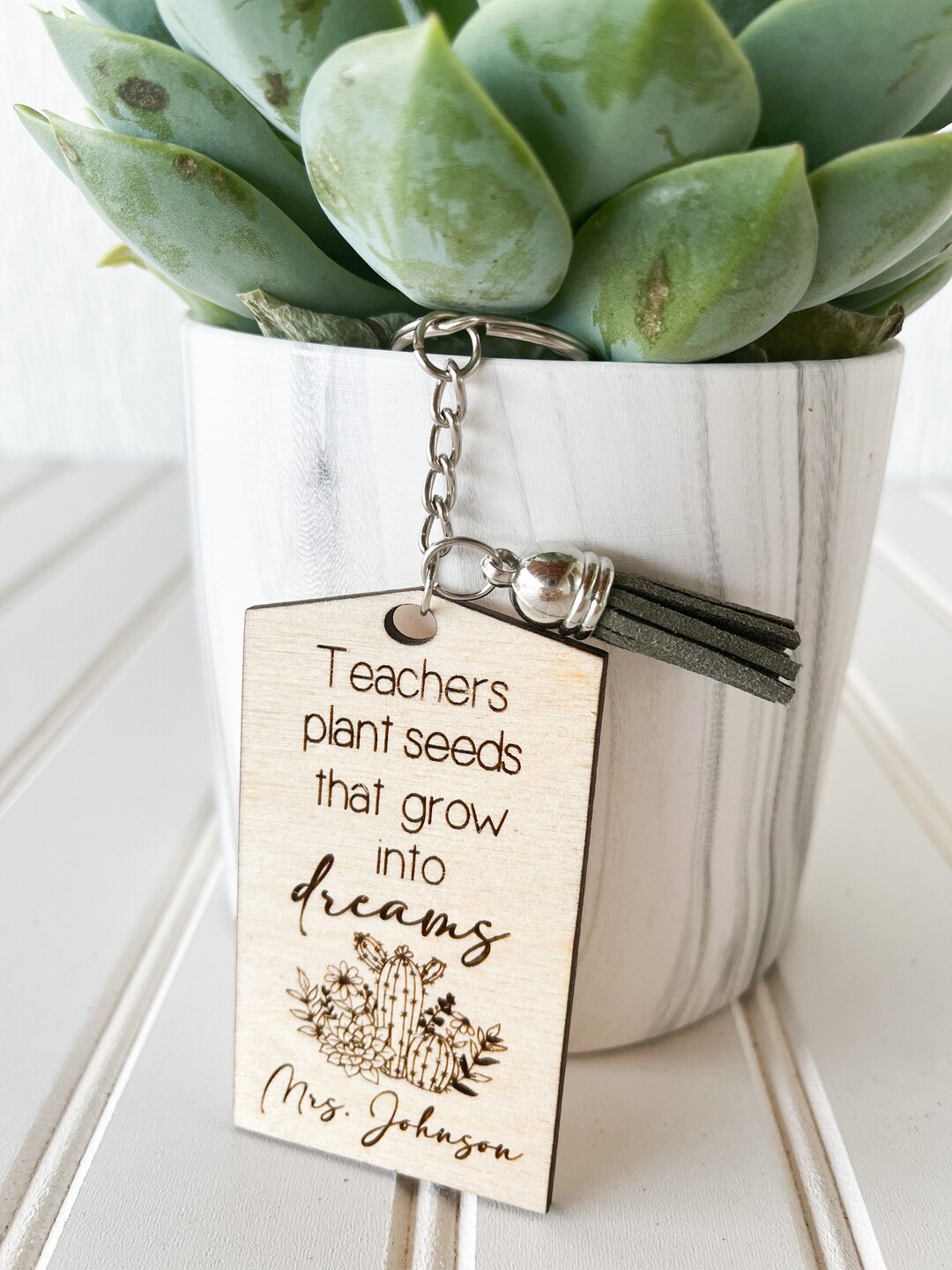 2x3’ Birch Wood Custom Teacher Keychain - Etsy