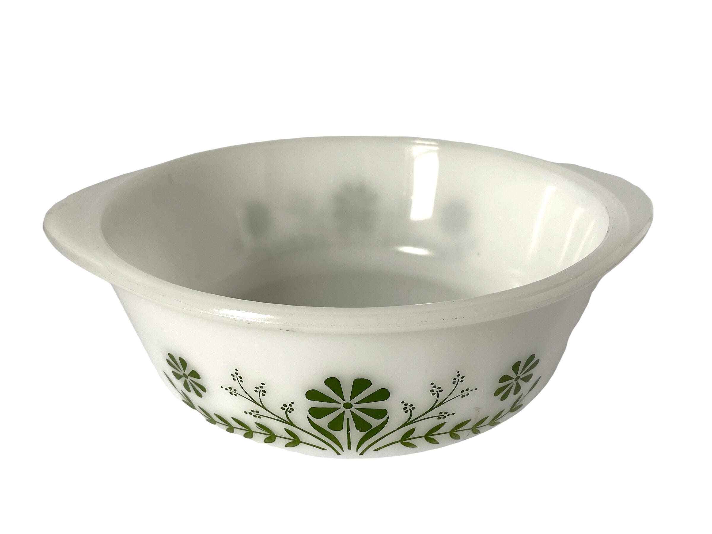 Vintage Glasbake Green Daisy Milk Glass Baking Dish - Etsy