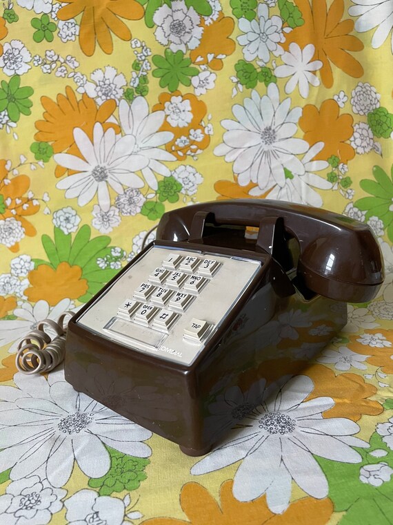 Vintage 1977 Brown Comdial Push Button Telephone no. 013845 | Etsy