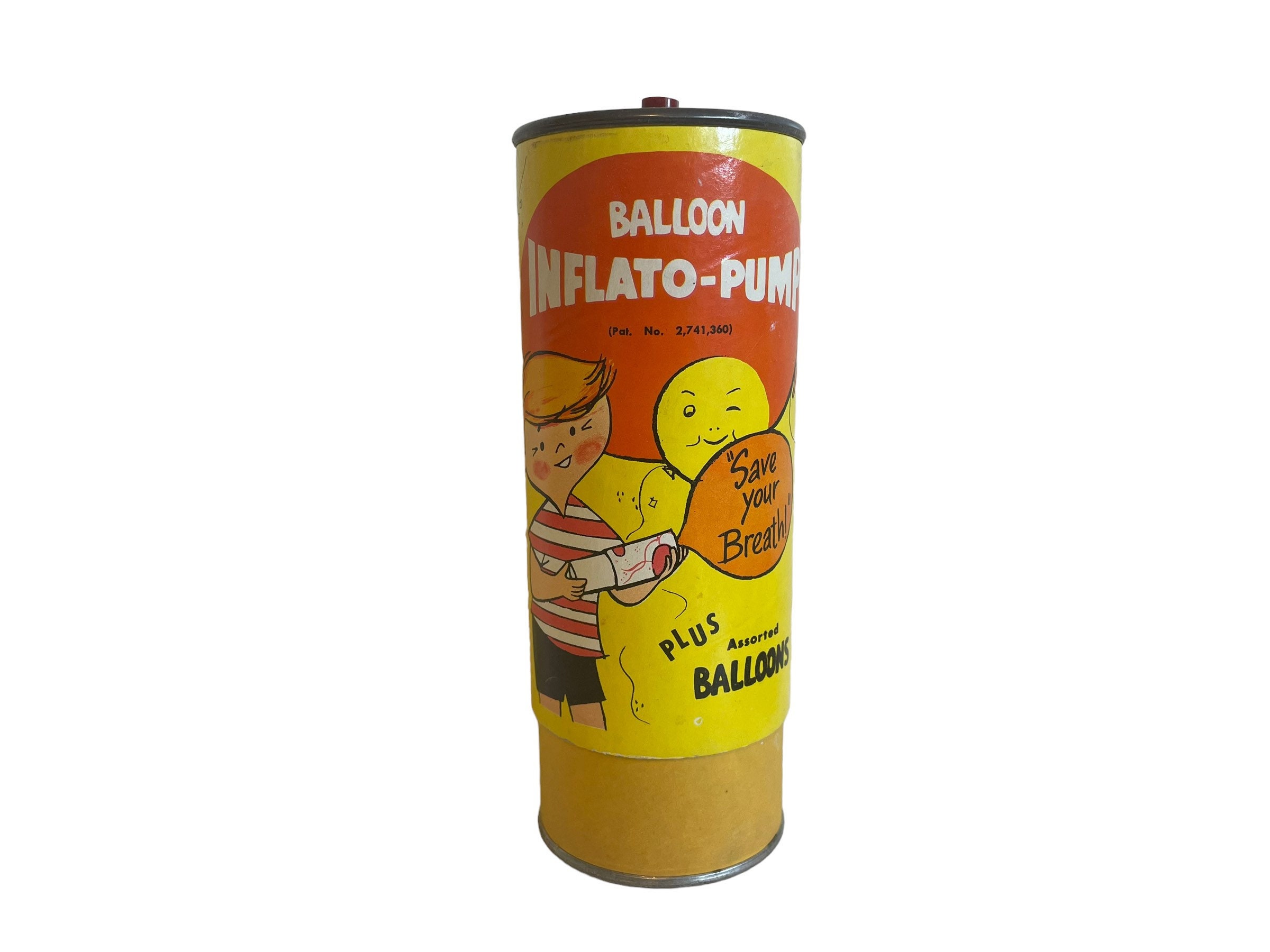Vintage Mid Century Balloon Inflato Pump Yellow and Red - Etsy