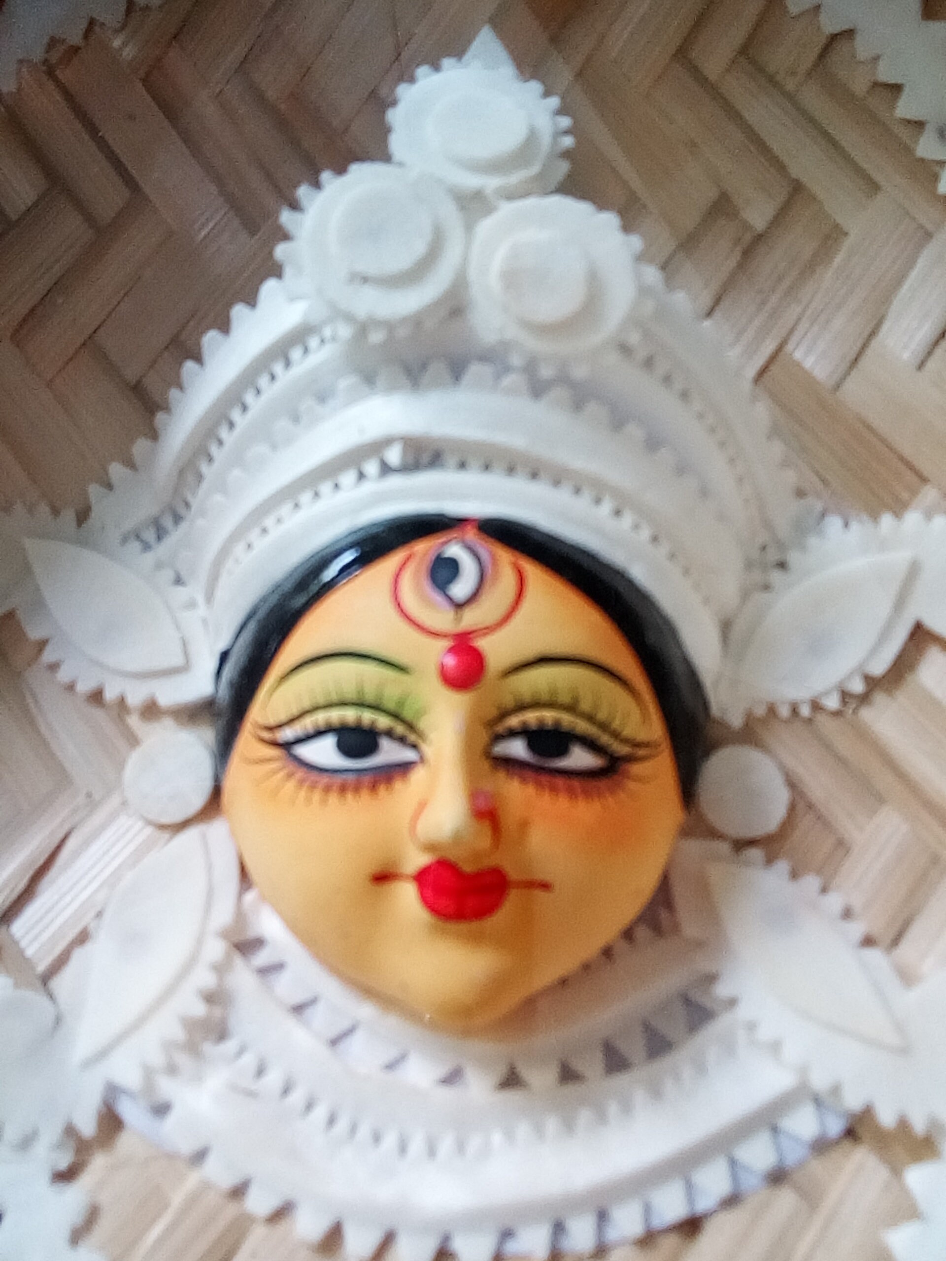 Hindu Goddess Durga Beautiful Clay Mask Shola Pith in Bamboo - Etsy UK