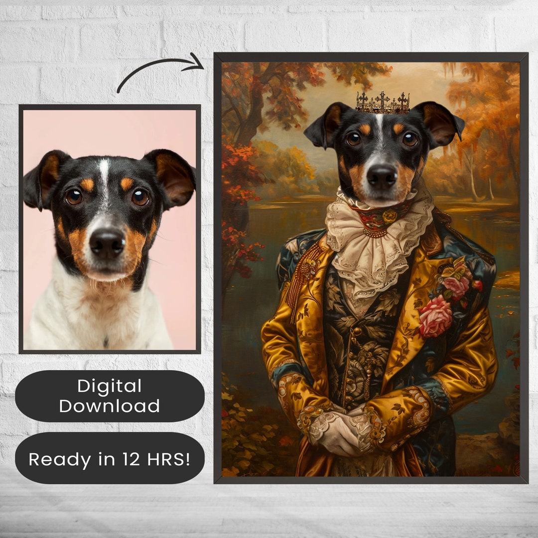 Soldier Dog Portrait, Commander Dog Portrait, Pet Portrait, Custom Pet ...