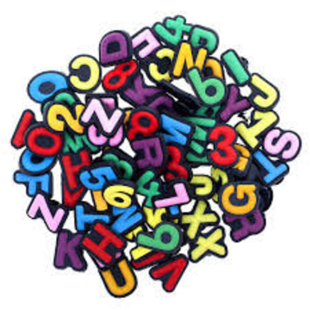 Alphabet Croc Charms, Colorful Letter Jibbitz, Rainbow Initial Clips ...