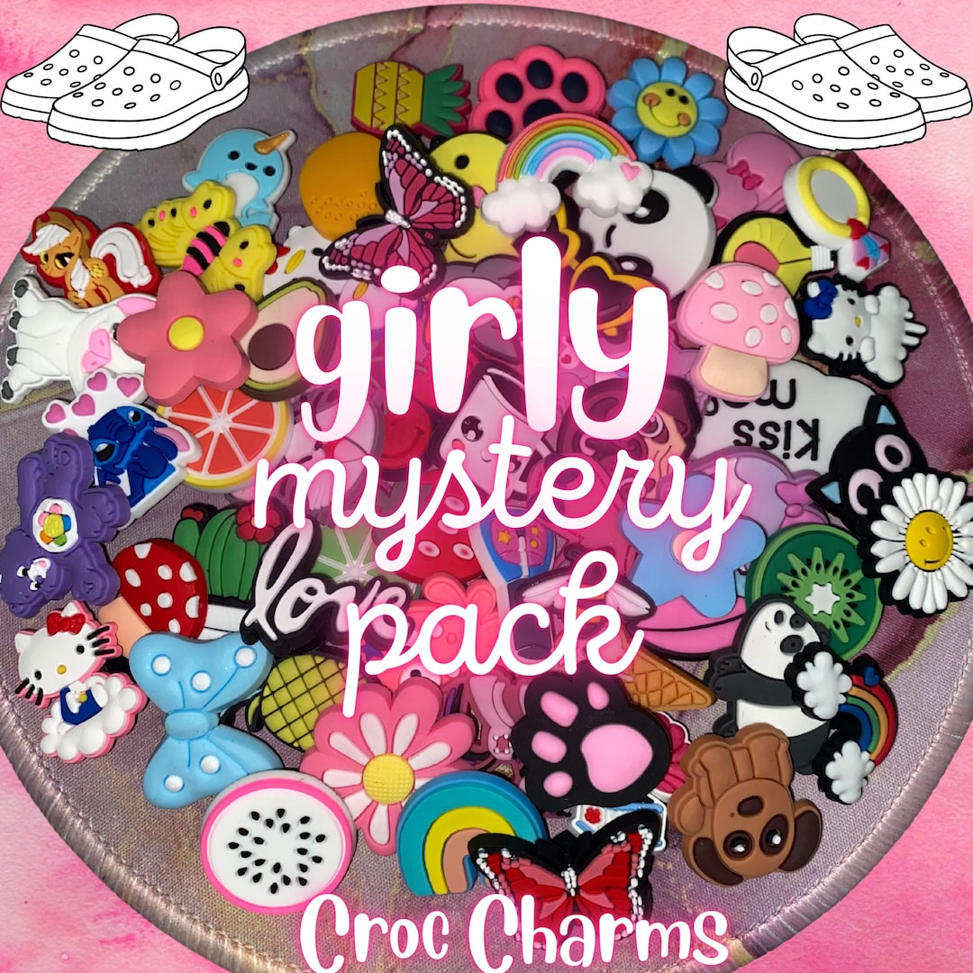 Girly Mystery Pack Croc Charms, Pink Jibbitz for Girls, Flower Shoe ...