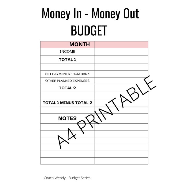 Super Simple Printable Money Trackers Bundle Money in Money Out Budget ...