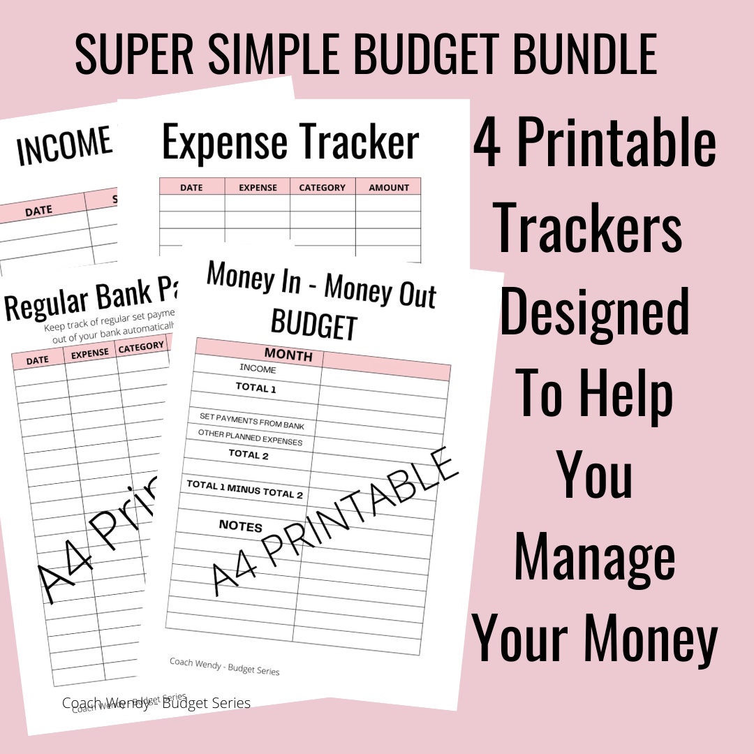 Super Simple Printable Money Trackers Bundle Money in Money Out Budget ...