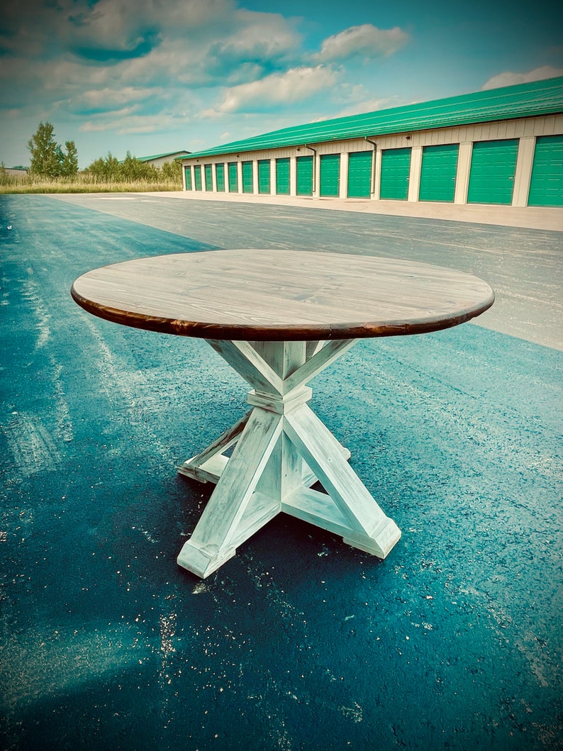 Round Handcrafted Dining Table - Etsy