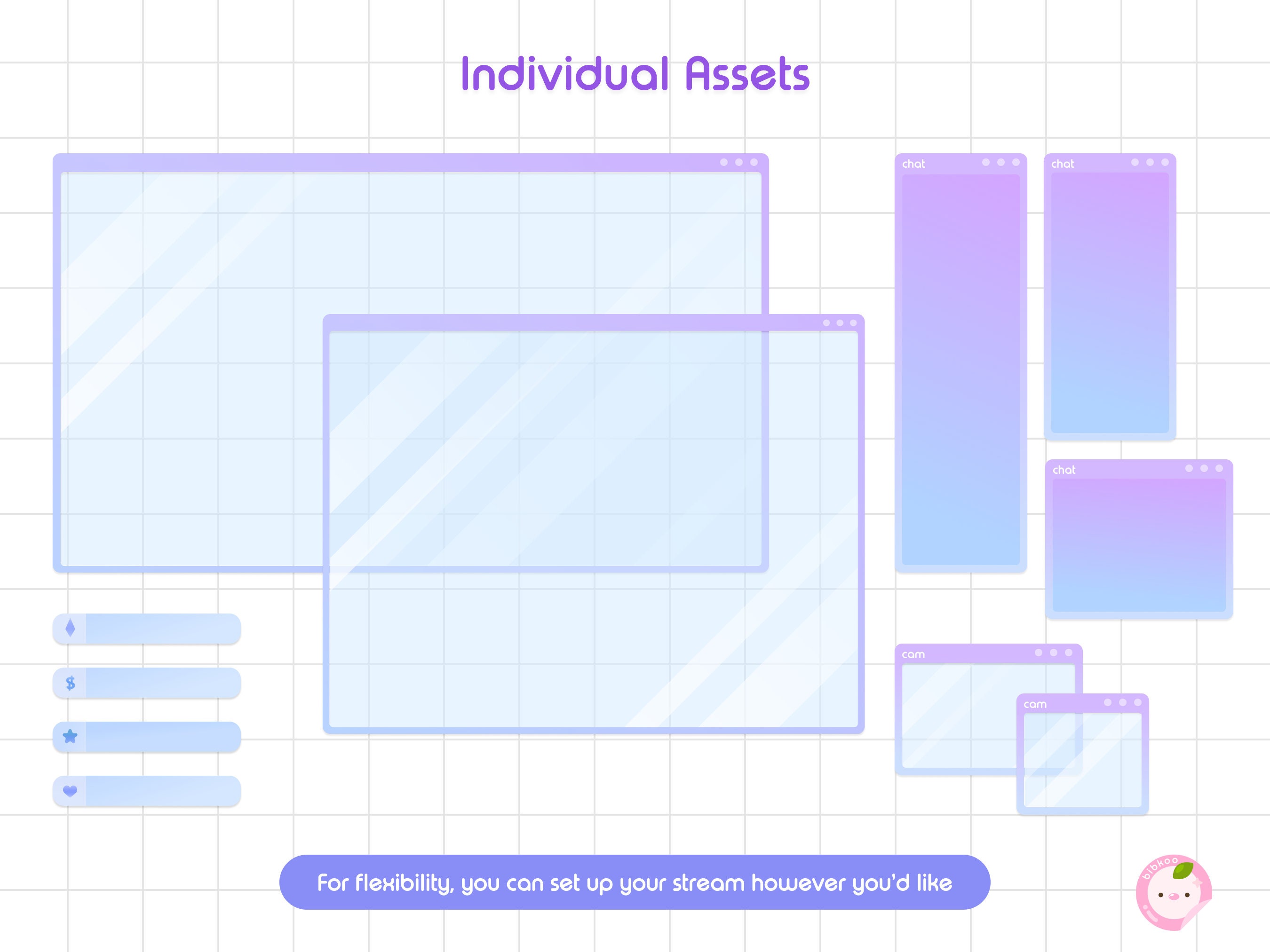 Stream Overlay Pack - Dreamy Cosmic Cute Minimalistic Gradient Windows ...