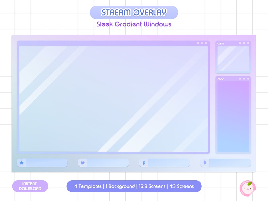 Stream Overlay Pack - Dreamy Cosmic Cute Minimalistic Gradient Windows ...