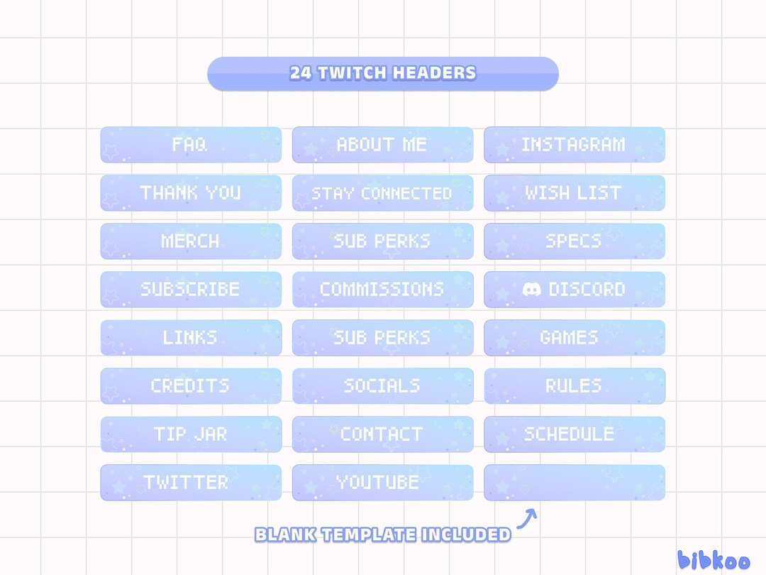 Twitch Panels Cute Star Purple Blue Bio Headers - Etsy