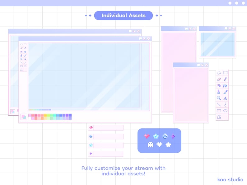 Pink Animated Stream Pack | Cute Twitch Overlay | 80s Y2K Pixel ...