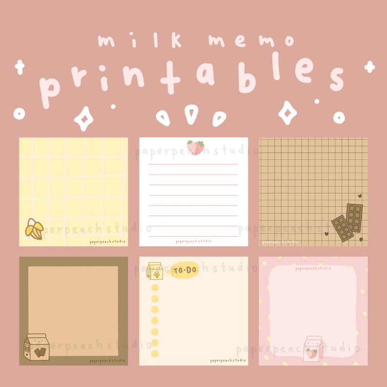 Milk Carton Memo Notes Printable Instant Digital Download - Etsy