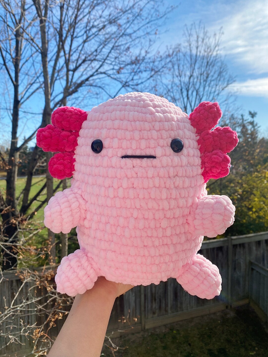 Chonky Axolotl Plushie | Crochet Axolotl Plushie | Amigurumi - Etsy
