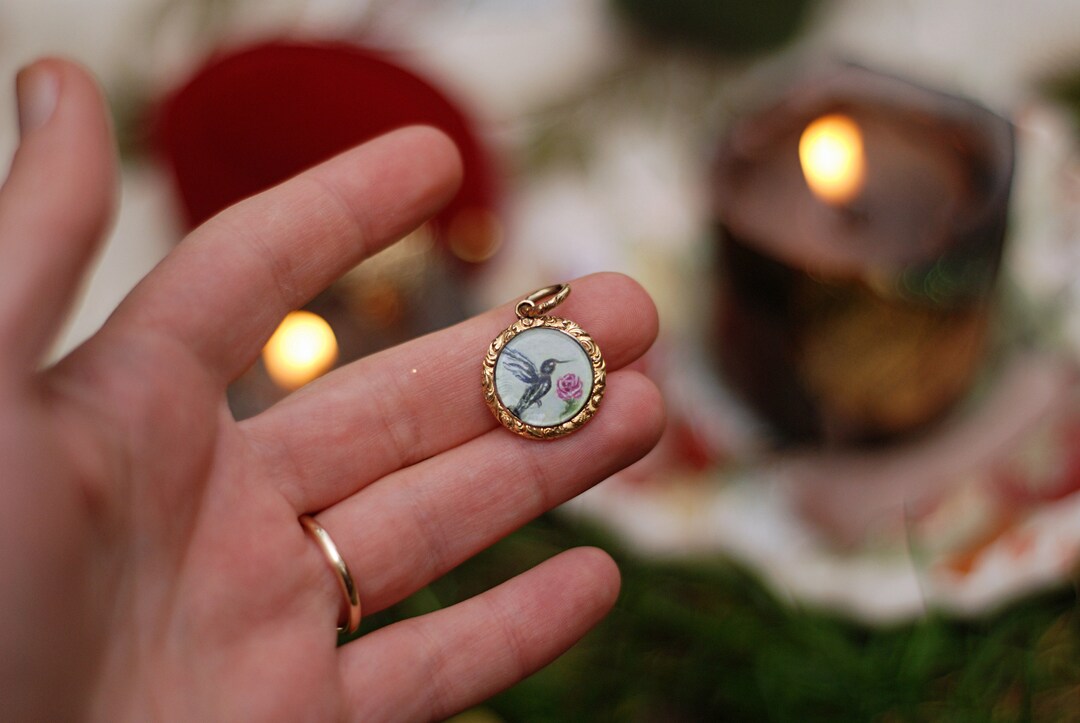 Georgian 9ct Gold Hand Painted Locket Antique Hummingbird - Etsy