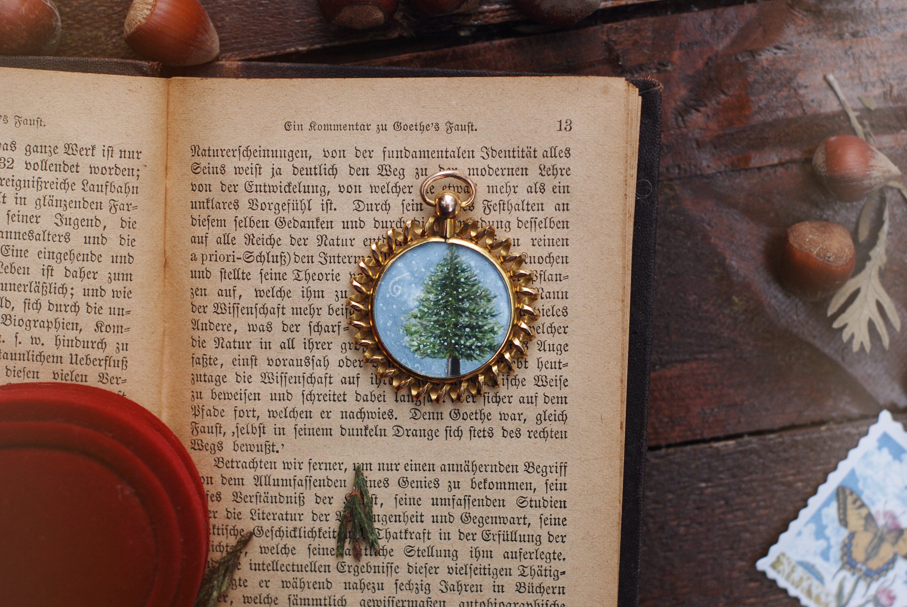 Antique Original Hand Painted Locket, Victorian Rolled Gold Pendant ...