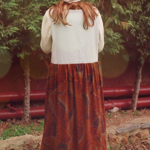 Hand Embroidered Linen Dress, Patchwork Boho Dress, Amish Dress ...