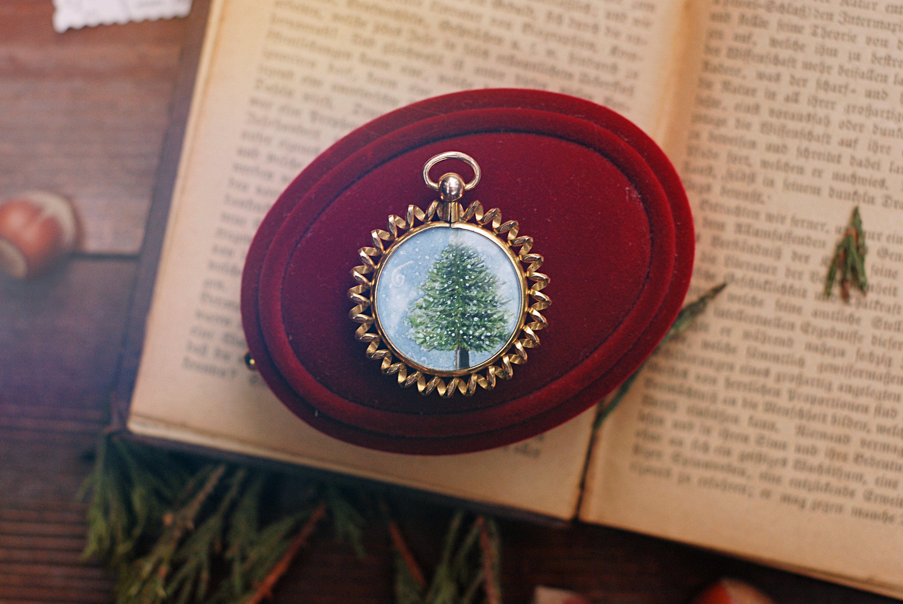 Antique Original Hand Painted Locket, Victorian Rolled Gold Pendant ...