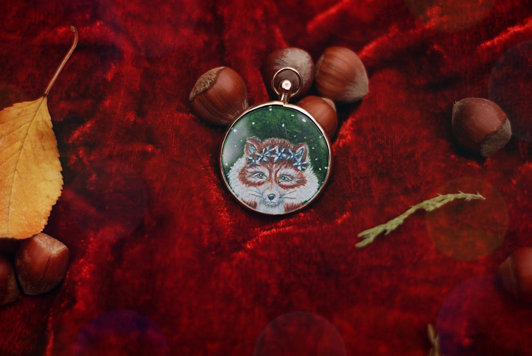 Antique 9ct Gold Original Hand Painted Locket, Victorian Fox Design ...
