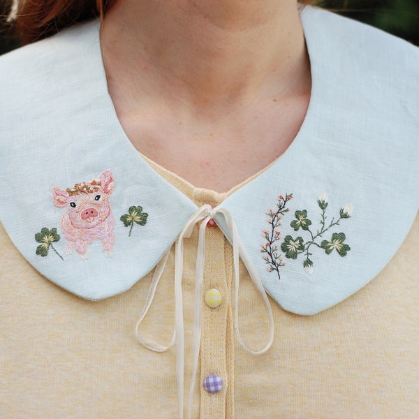 Embroidered Peter Pan Collar - Etsy