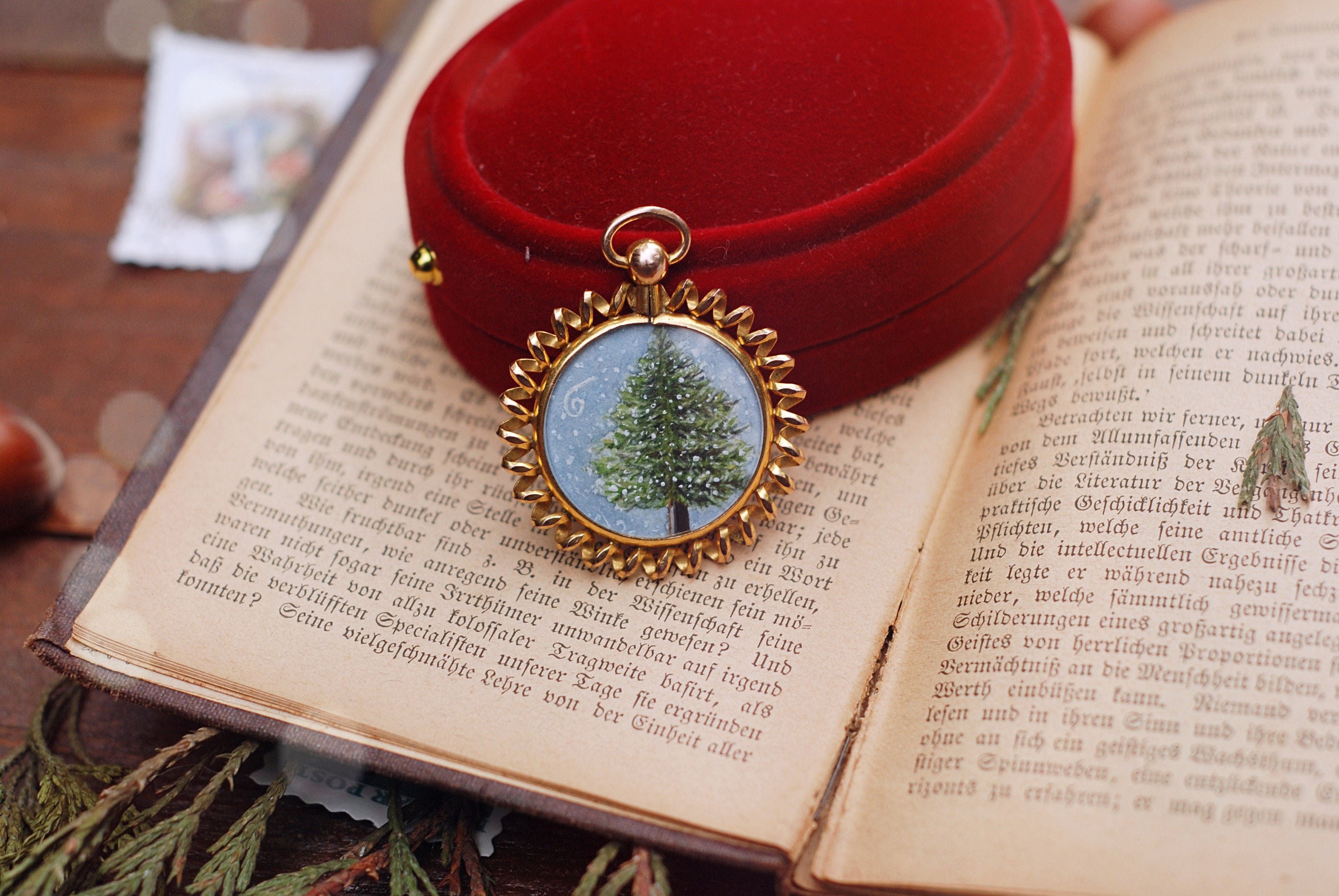 Antique Original Hand Painted Locket, Victorian Rolled Gold Pendant ...