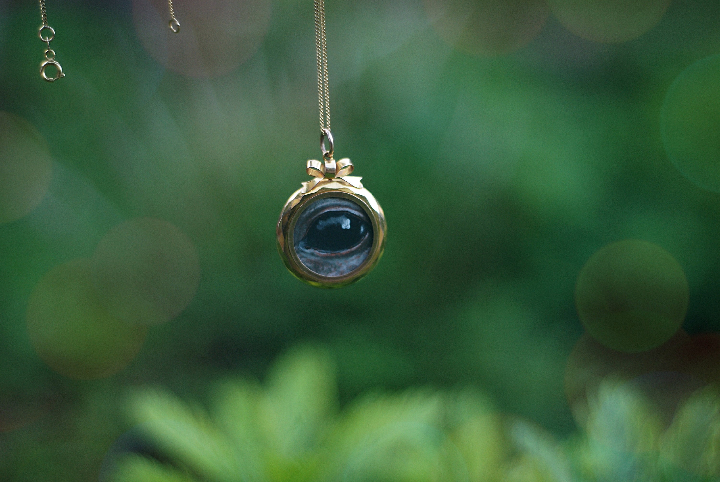 Original Deer Painting Antique Locket, Victorian 9k Gold Locket With ...