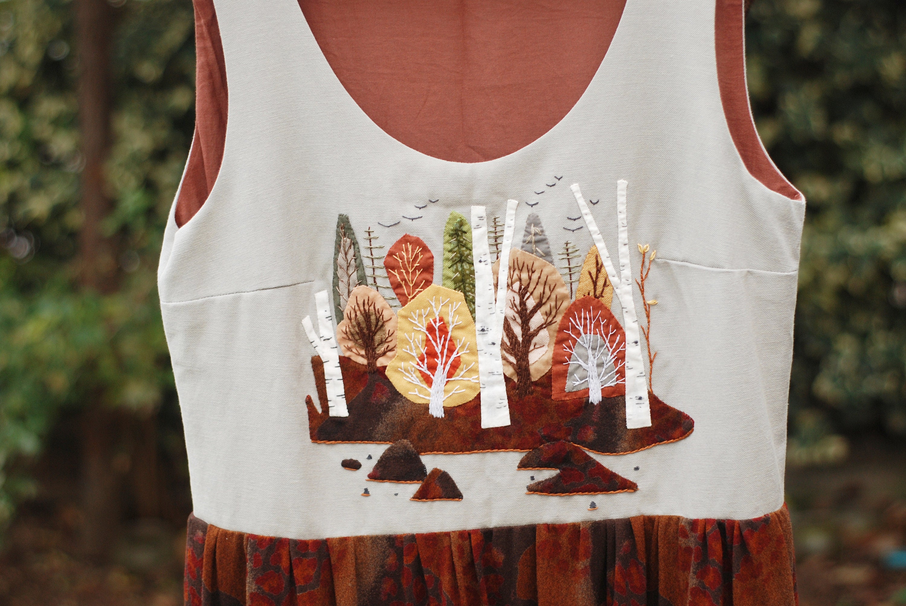 Hand Embroidered Linen Dress, Patchwork Boho Dress, Amish Dress ...