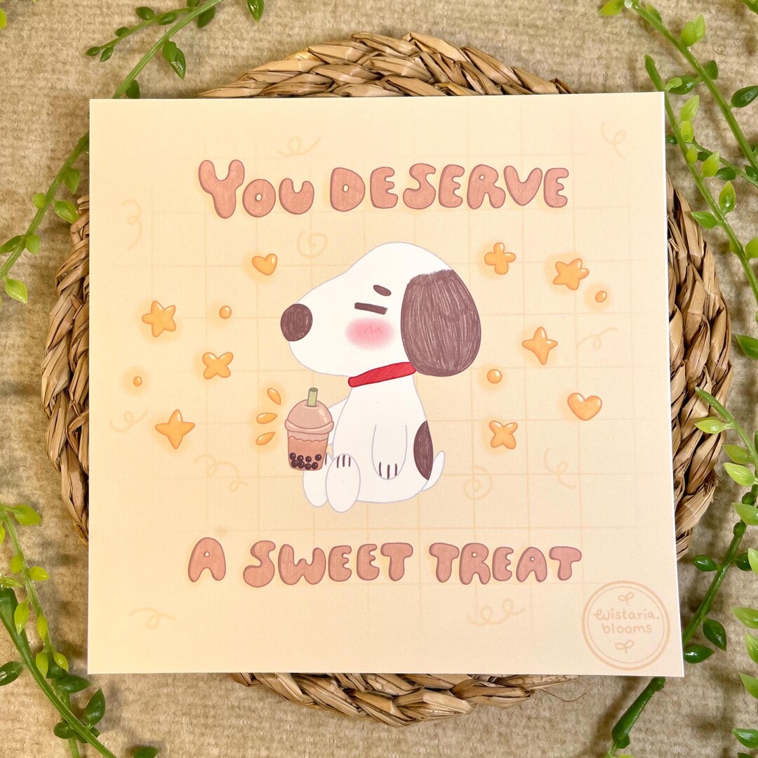 Snoopy Sweet Treat Boba Art Print - Etsy