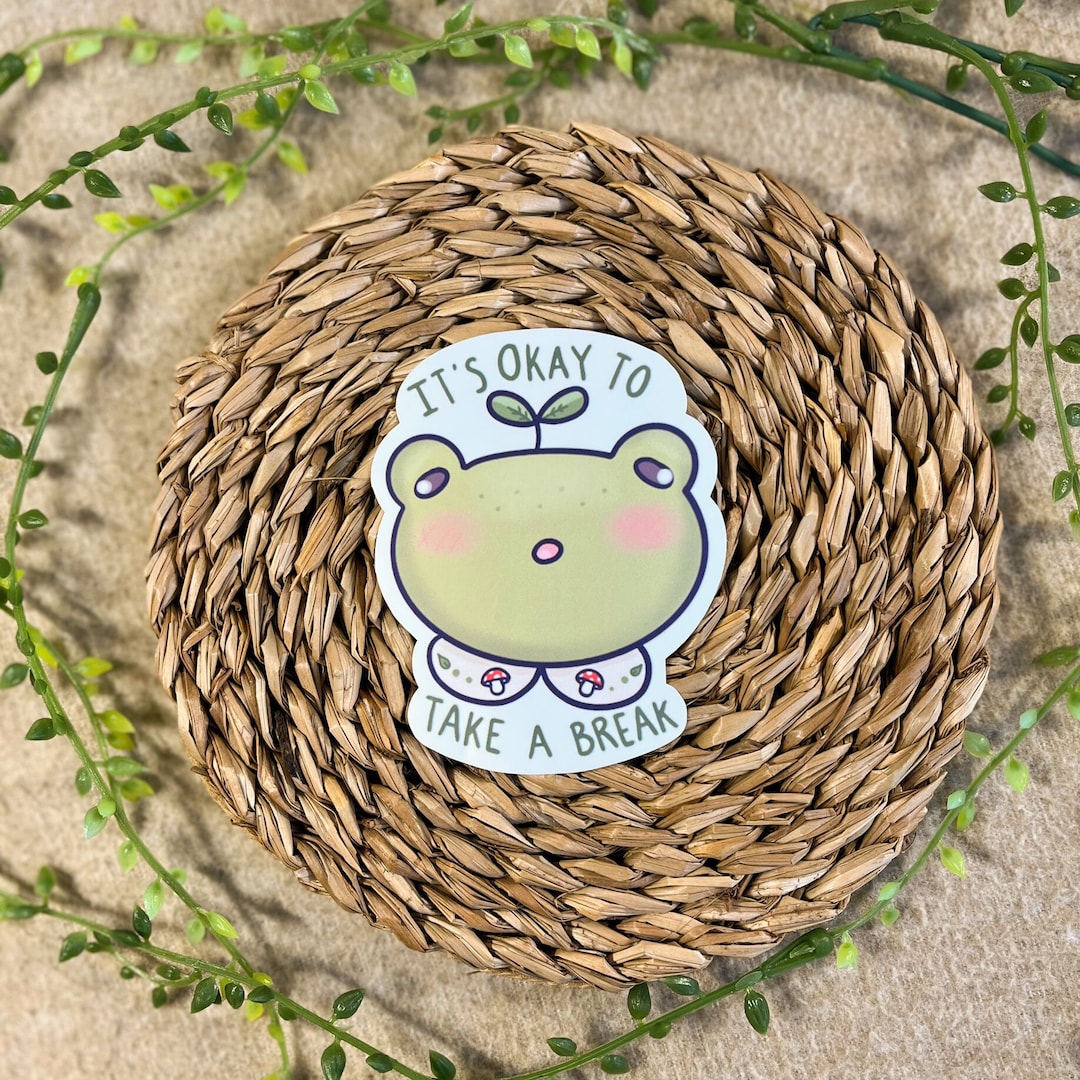 Cottagecore Frog Vinyl Sticker - Etsy